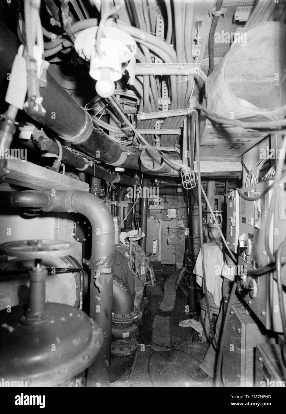 Interior view engine room Black and White Stock Photos & Images - Alamy