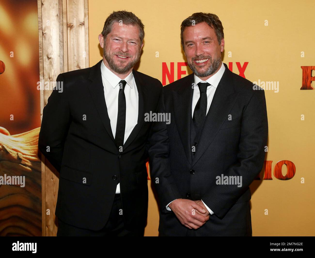 Producers Corey Campodonico, left, and Alex Bulkley, right, attend the ...