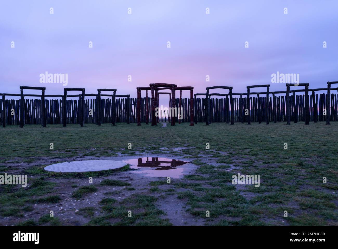 Ring sanctuary Pömmelte on the day of the winter solstice, prehistoric ...