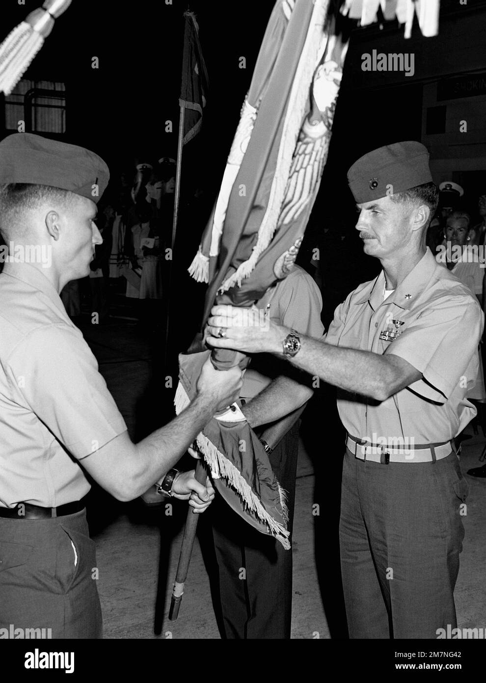 Change of command ceremony for LTC Frederick J. Schober (center ...