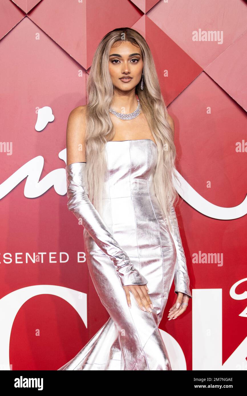 Neelam Gill poses for photographers upon arrival at the British Fashion ...