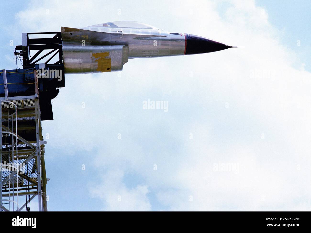 A view of a special F-16 Fighting Falcon aircraft nose section mock-up ...