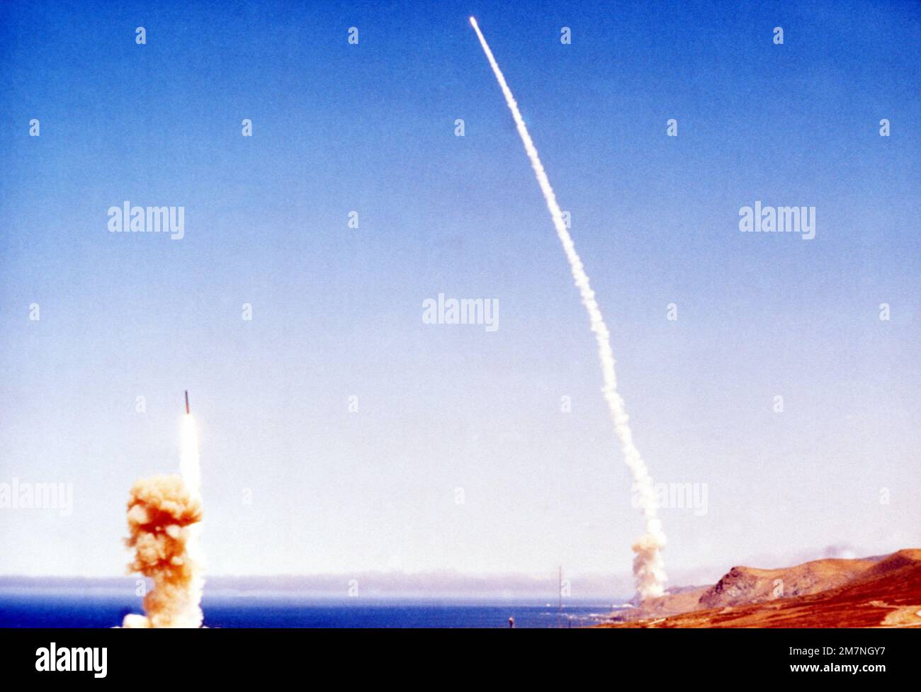 A Minuteman III intercontinental ballistic missile (ICBM) is test fired ...