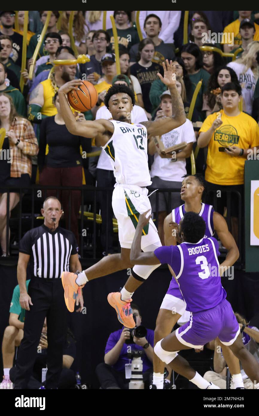 Baylor guard Langston Love (13) pulls in a rebound over Tarleton State ...
