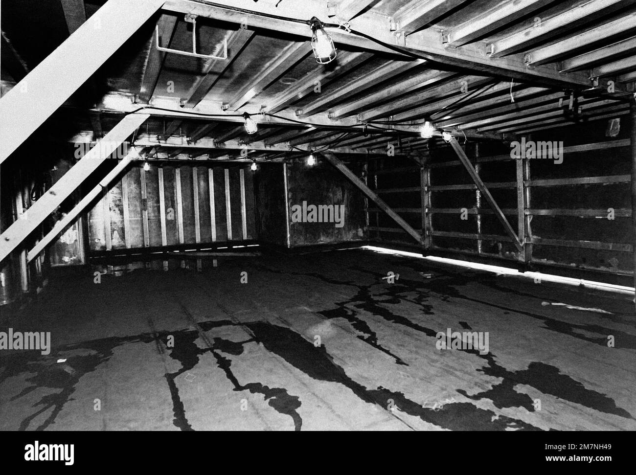 An interior view of the radar, IFF and combat information center space ...