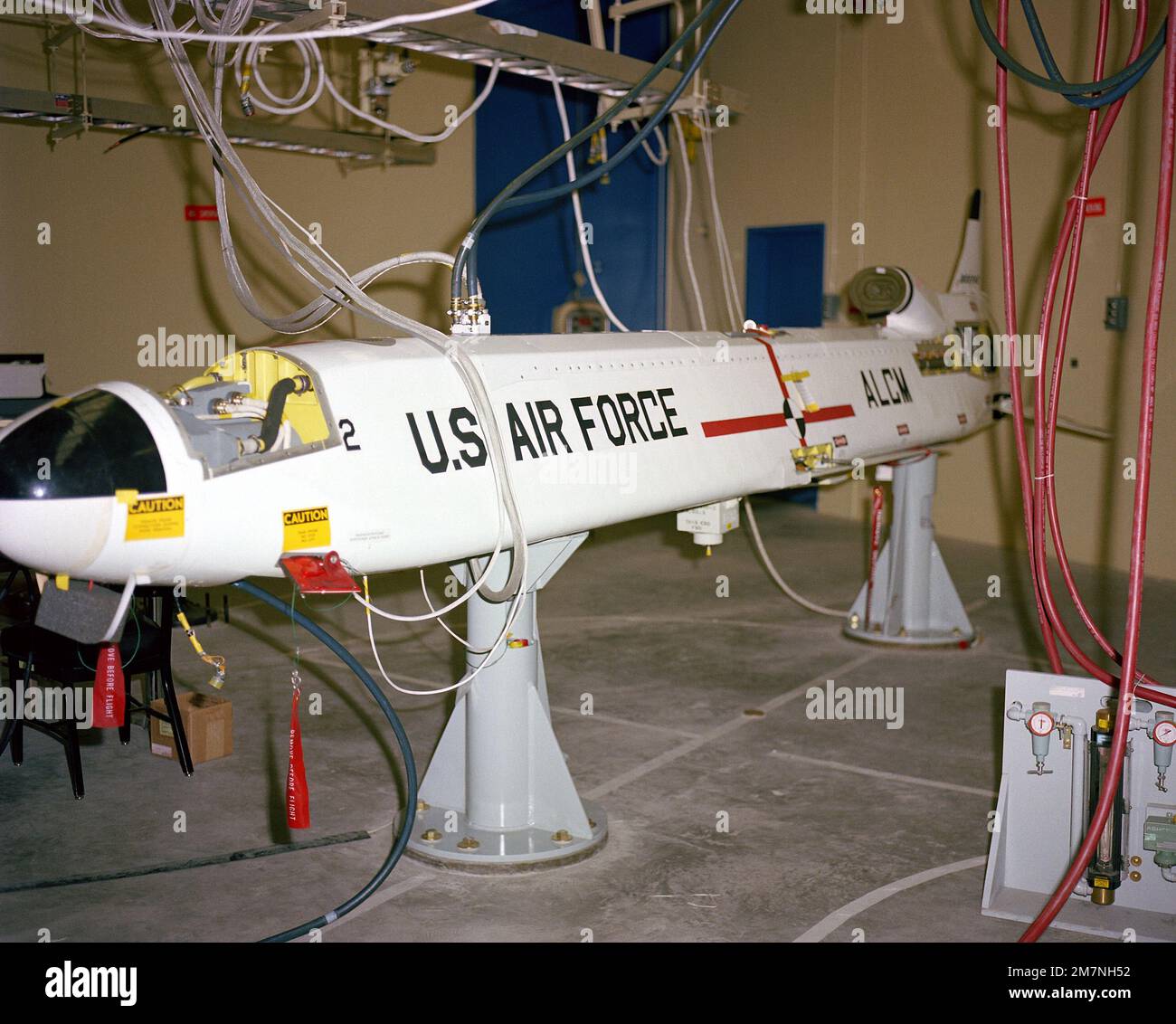 A front view of an FTM-1 AGM-86 air-launched cruise missile (ALCM ...