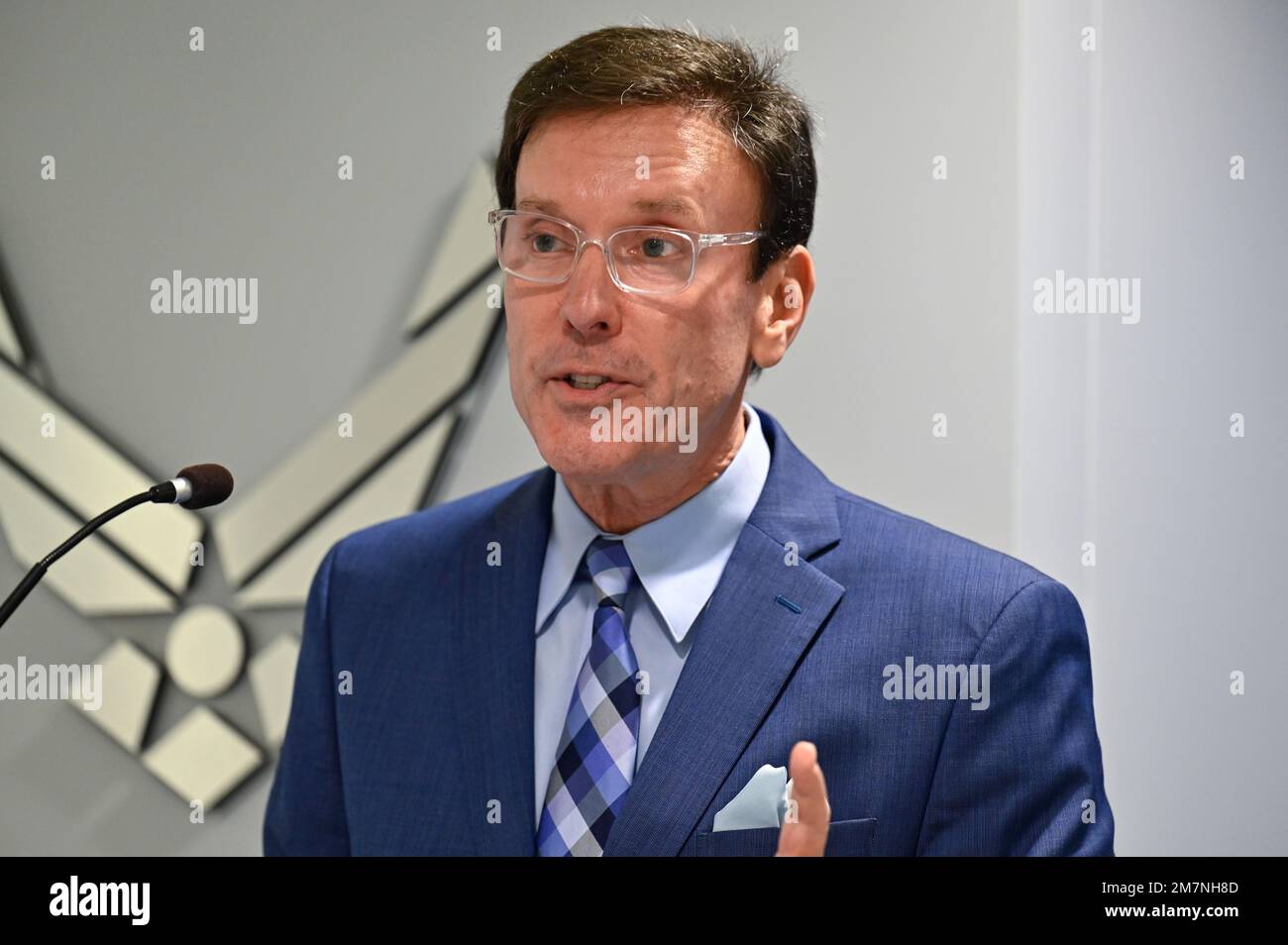 Kory Kolligian II makes remarks during a ceremony at the Pentagon ...