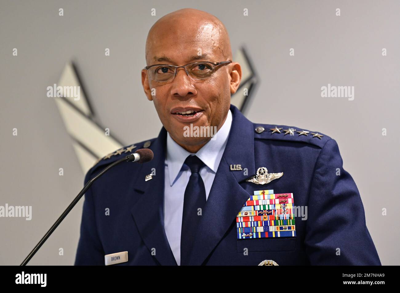 Air Force Chief of Staff Gen. CQ Brown, Jr. makes remarks during a ...