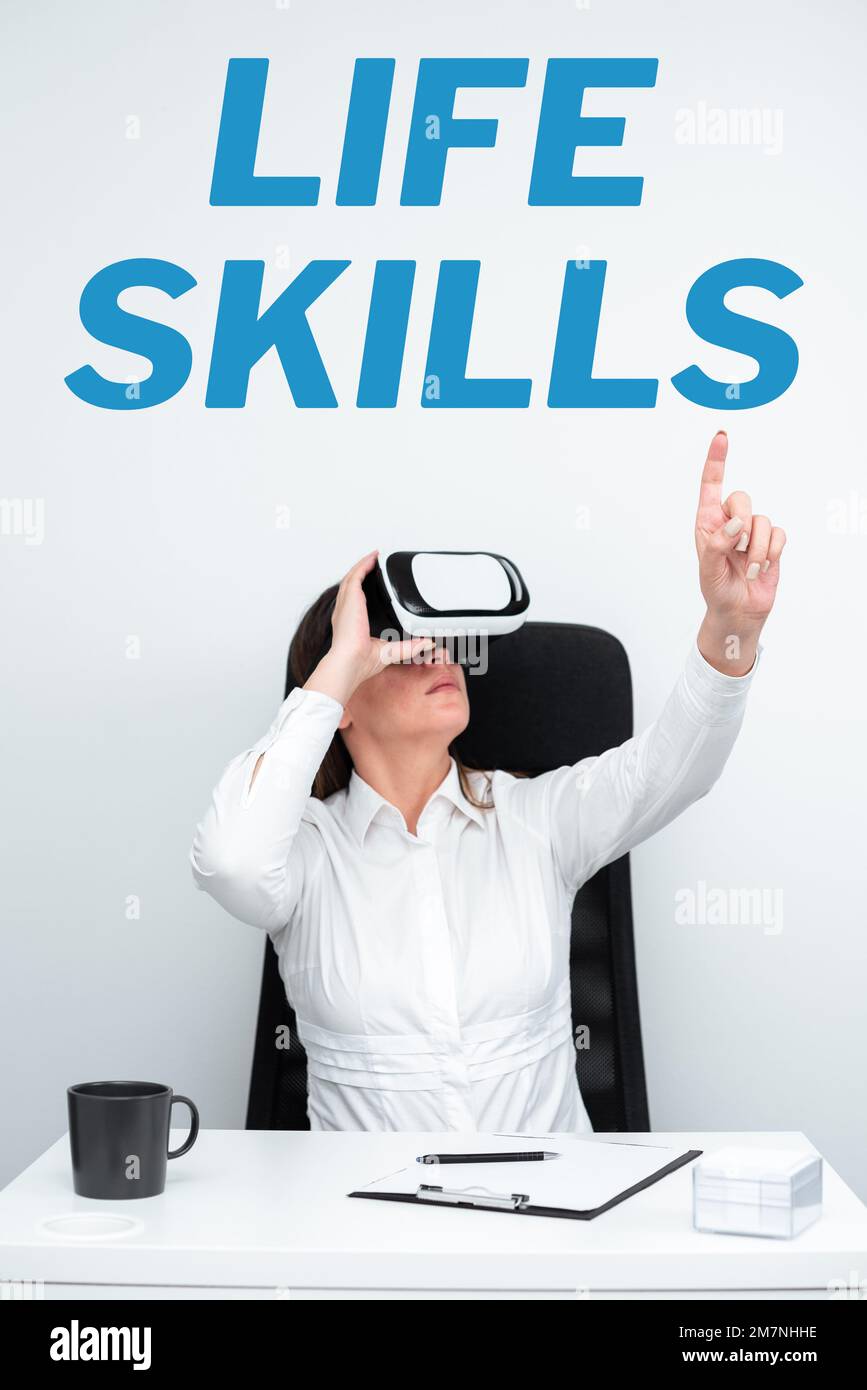 Conceptual caption Life Skills. Conceptual photo that is necessary or ...