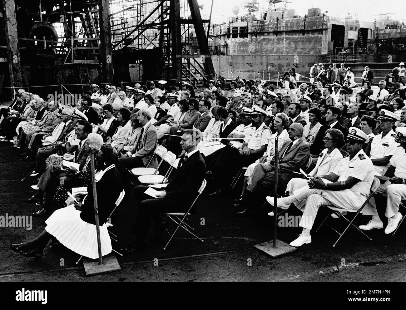 A view of guests attending the launching ceremony for the guided ...