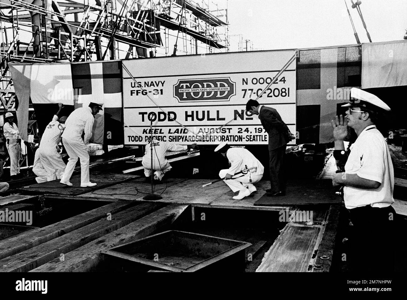 The keel laying ceremony for the guided missile frigate STARK (FFG-31 ...
