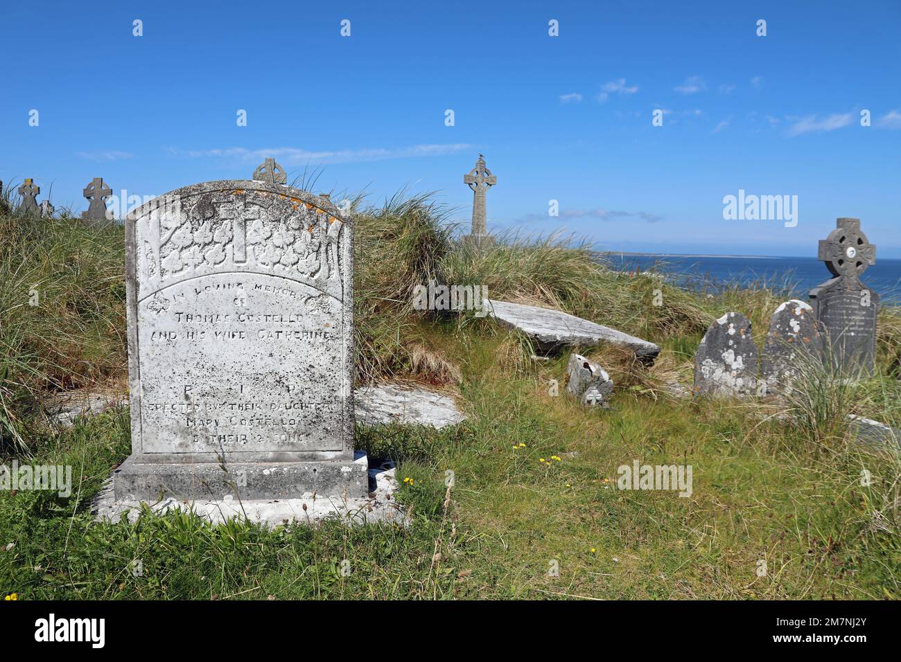 Inisheer graveyard overlooking Galway Bay in County Clare Stock Photo ...