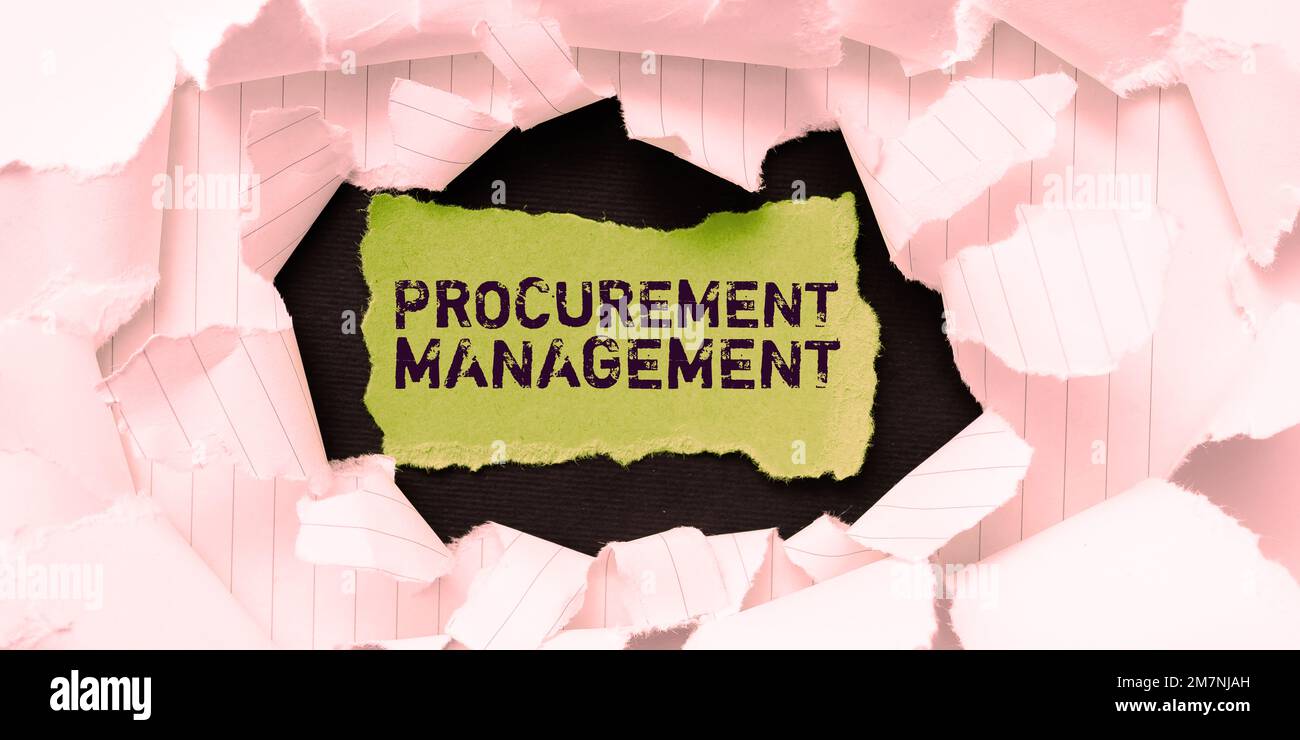 Sign displaying Procurement Management. Business idea buying Goods and ...