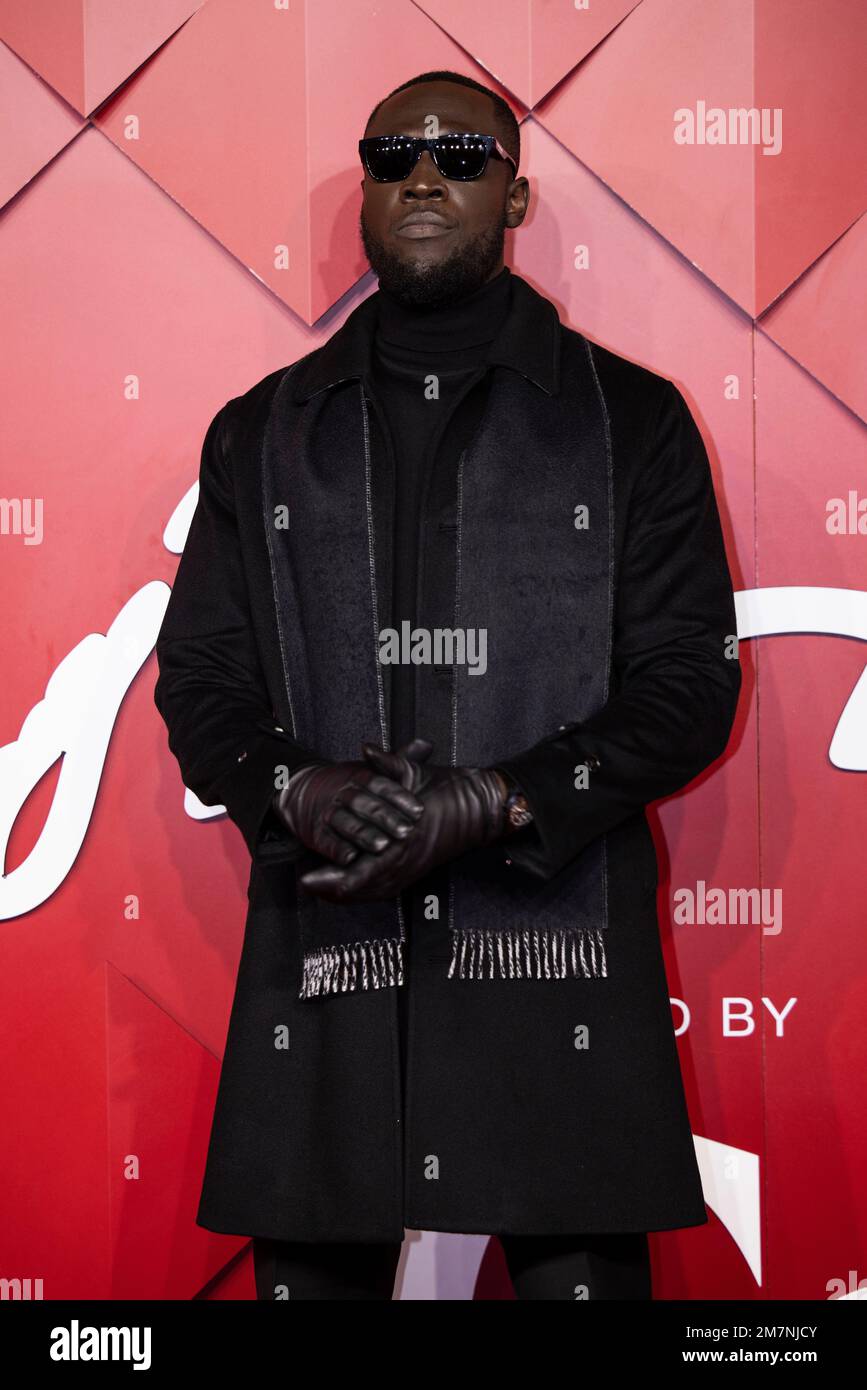 Michael Ebenezer Kwadjo Omari Owuo Jr., known professionally as Stormzy, poses for photographers ...