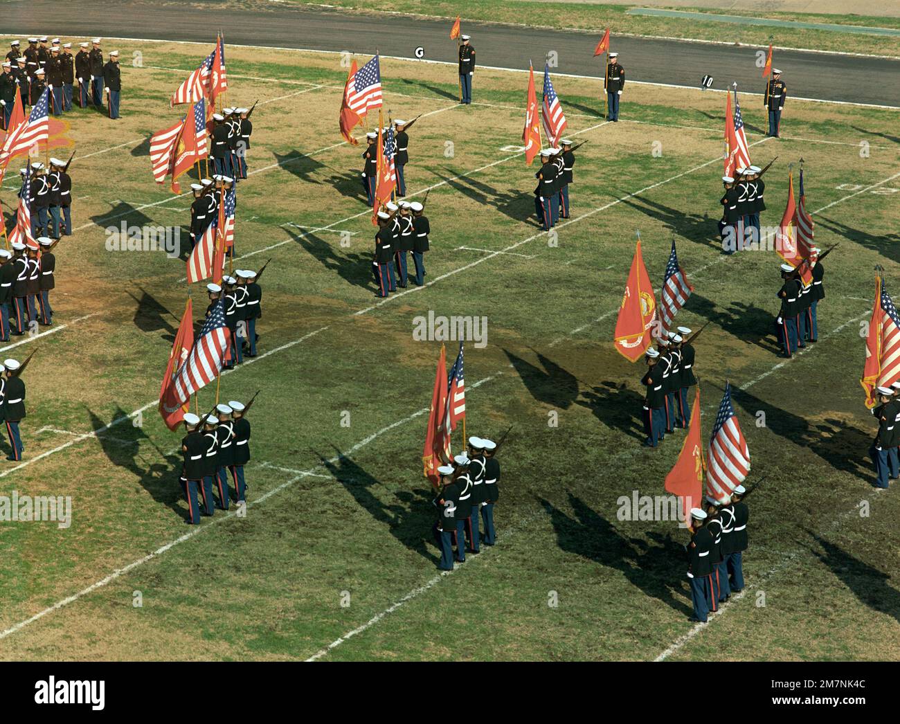 A view of the Marine Corps birthday pageant held in the stadium. Base ...