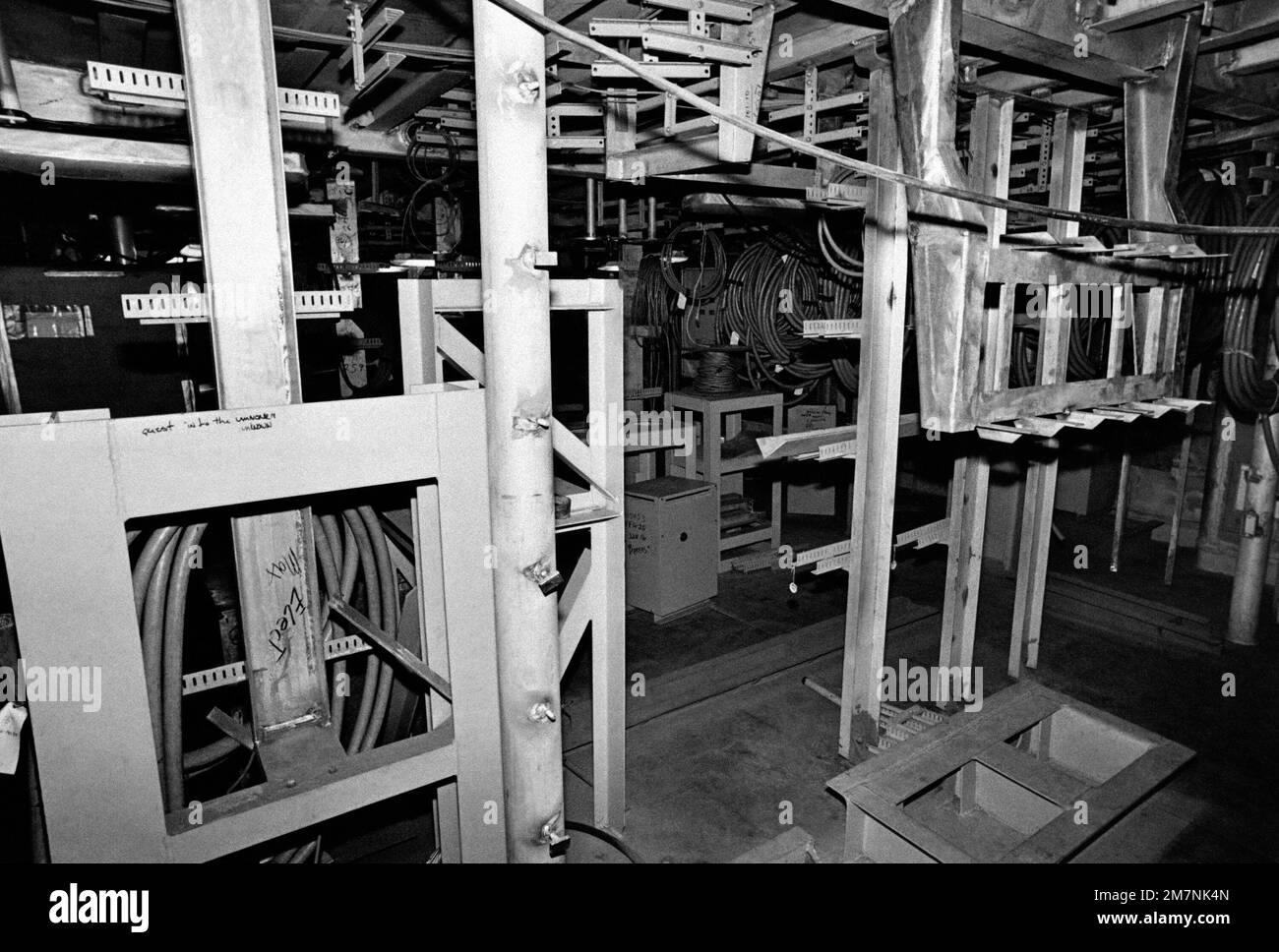 An interior view of the radar, IFF and combat information center space ...