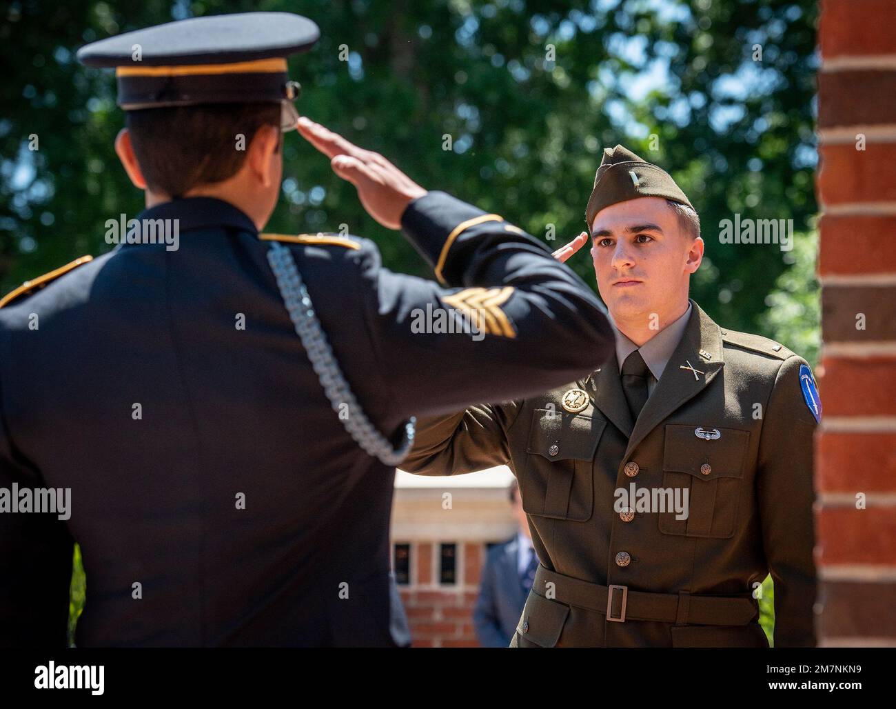 U.S. Army 2nd. Lt. Jack Monroe receives his first salute as an Army ...