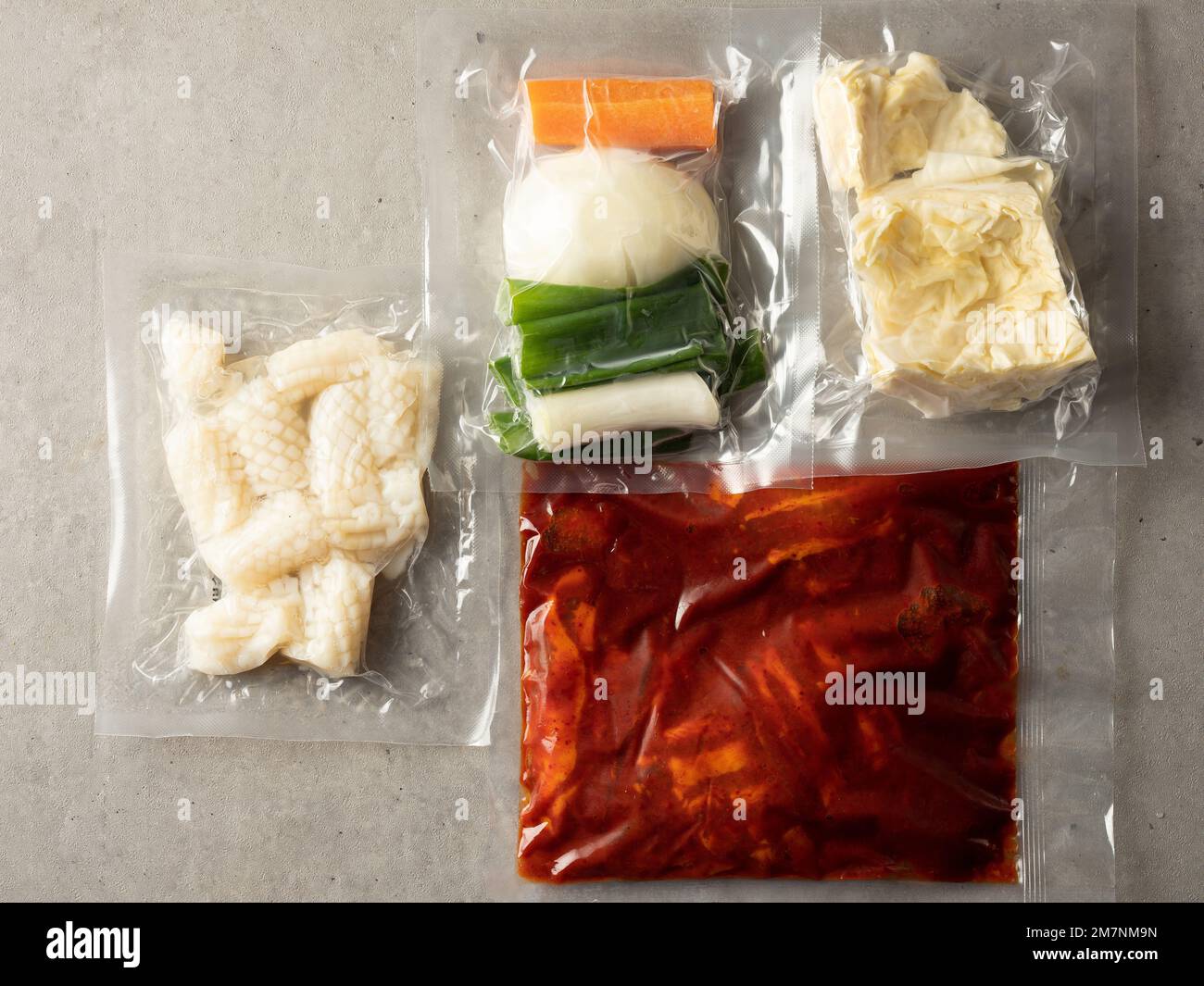 Packaged Meal Kit, Packaged Food Ingredients Stock Photo - Alamy
