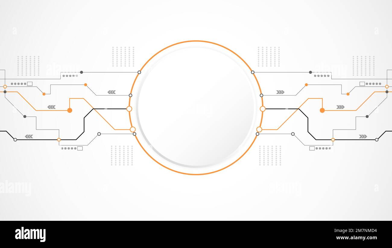 white grey circle technology background abstract. technology with line ...