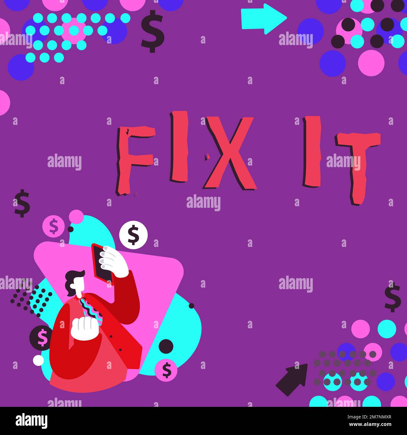 Text showing inspiration Fix It. Business showcase Fasten something ...