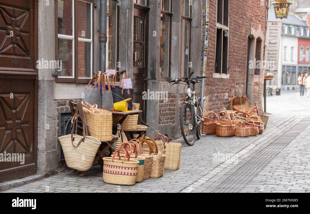 Aachen januar 2023: The Körbergasse is a traditional street in Aachen ...
