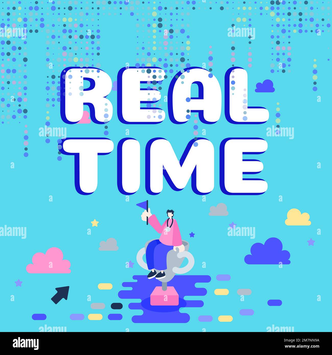 Text sign showing Real Time. Internet Concept the actual time during ...