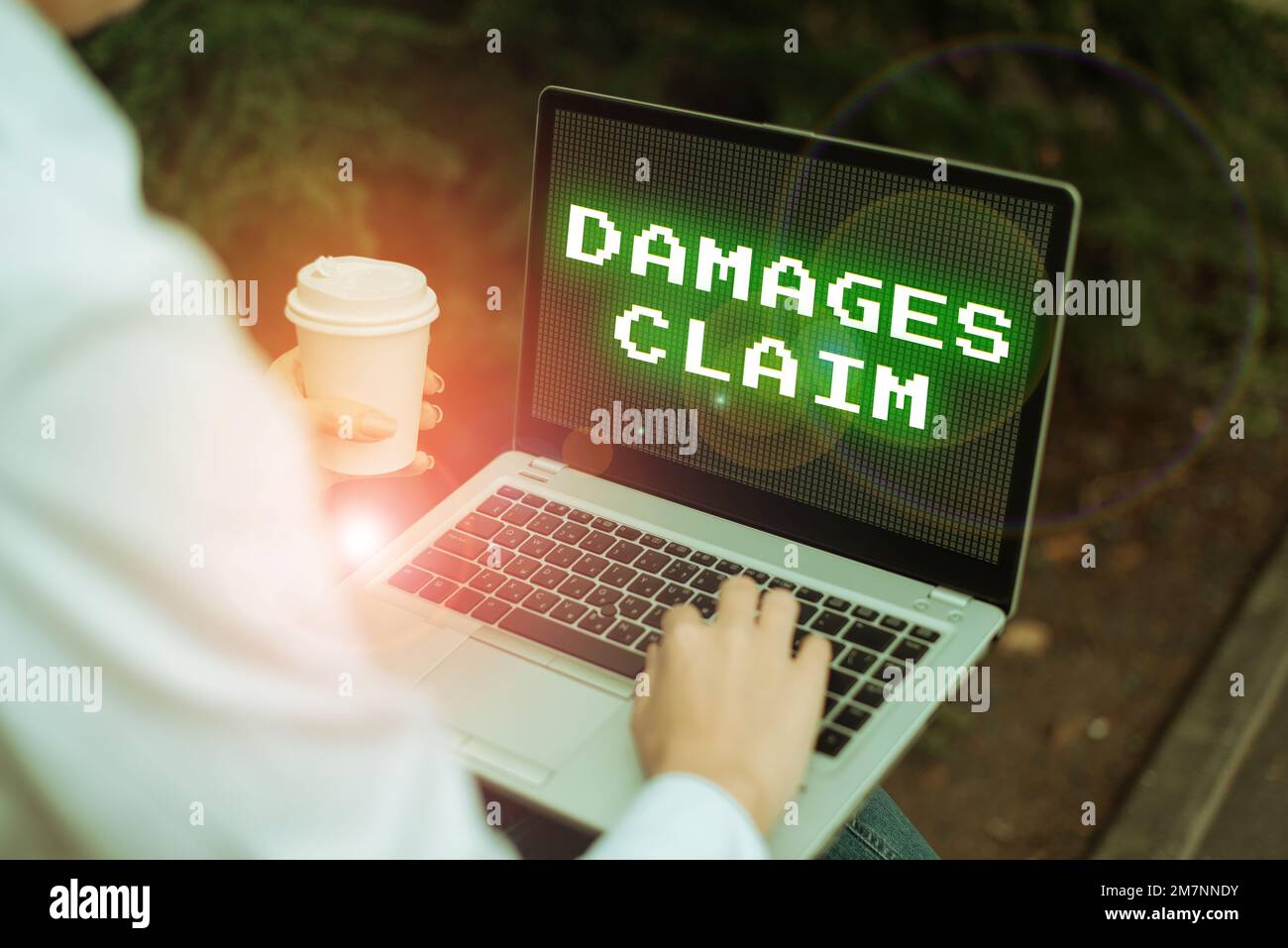 Text caption presenting Damages Claim. Internet Concept Demand ...