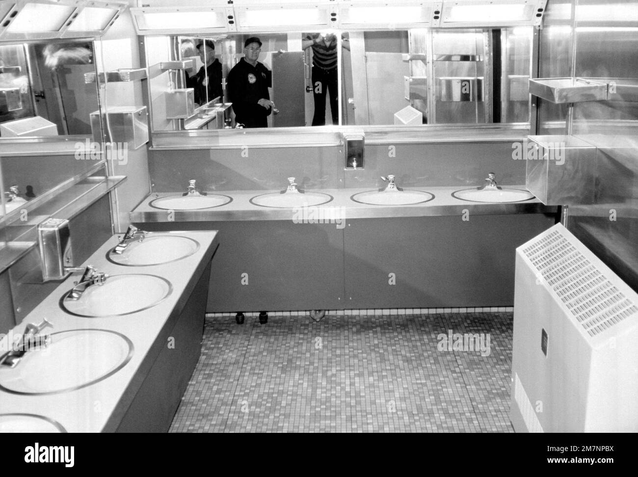 The head aboard a large non-self-propelled repair, berthing and messing ...