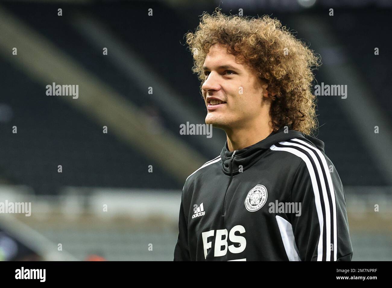 Wout Faes #3 of Leicester City arrives ahead of the Carabao Cup Quarter ...