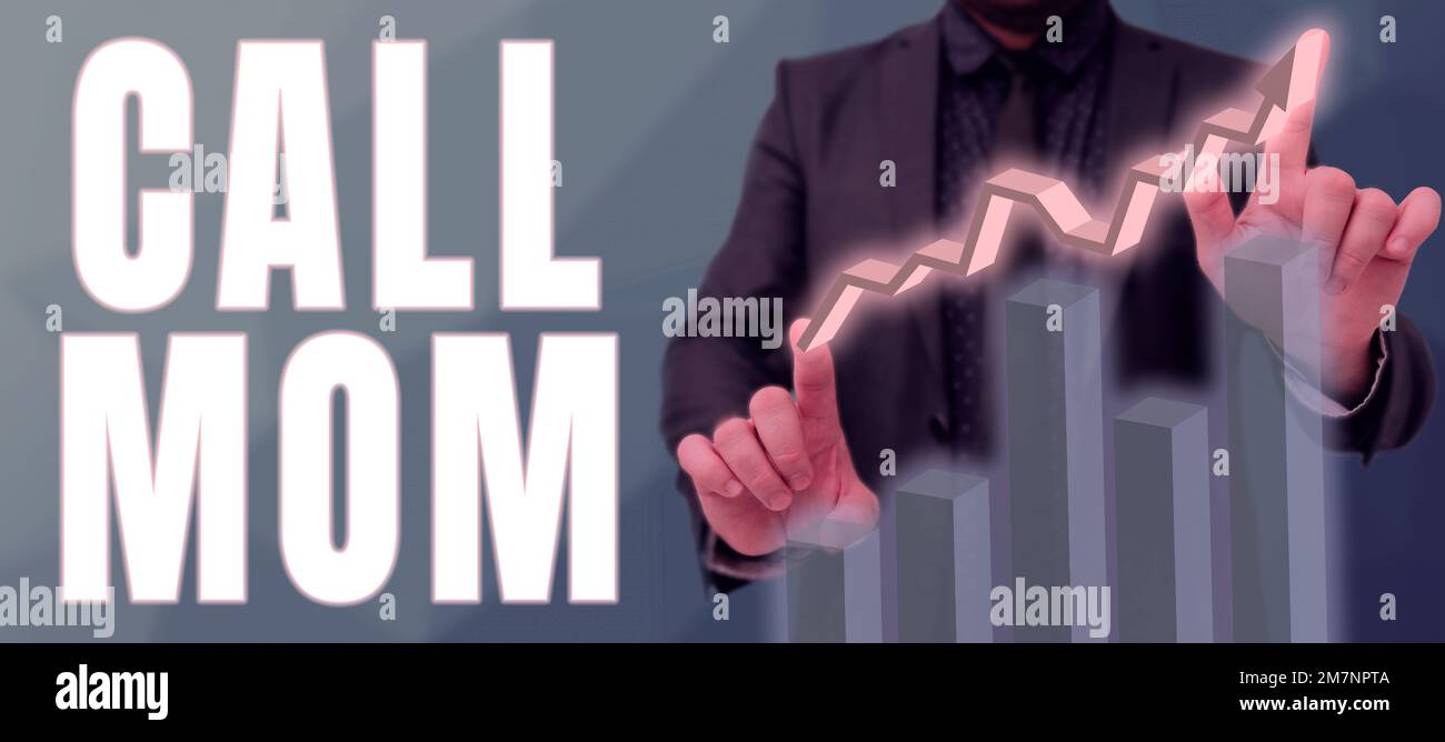 Text caption presenting Call Mom. Word Written on Attempting to ...