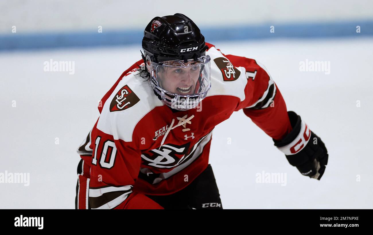 St. Lawrence's Tomas Mazura skates against Princeton during an NCAA ...