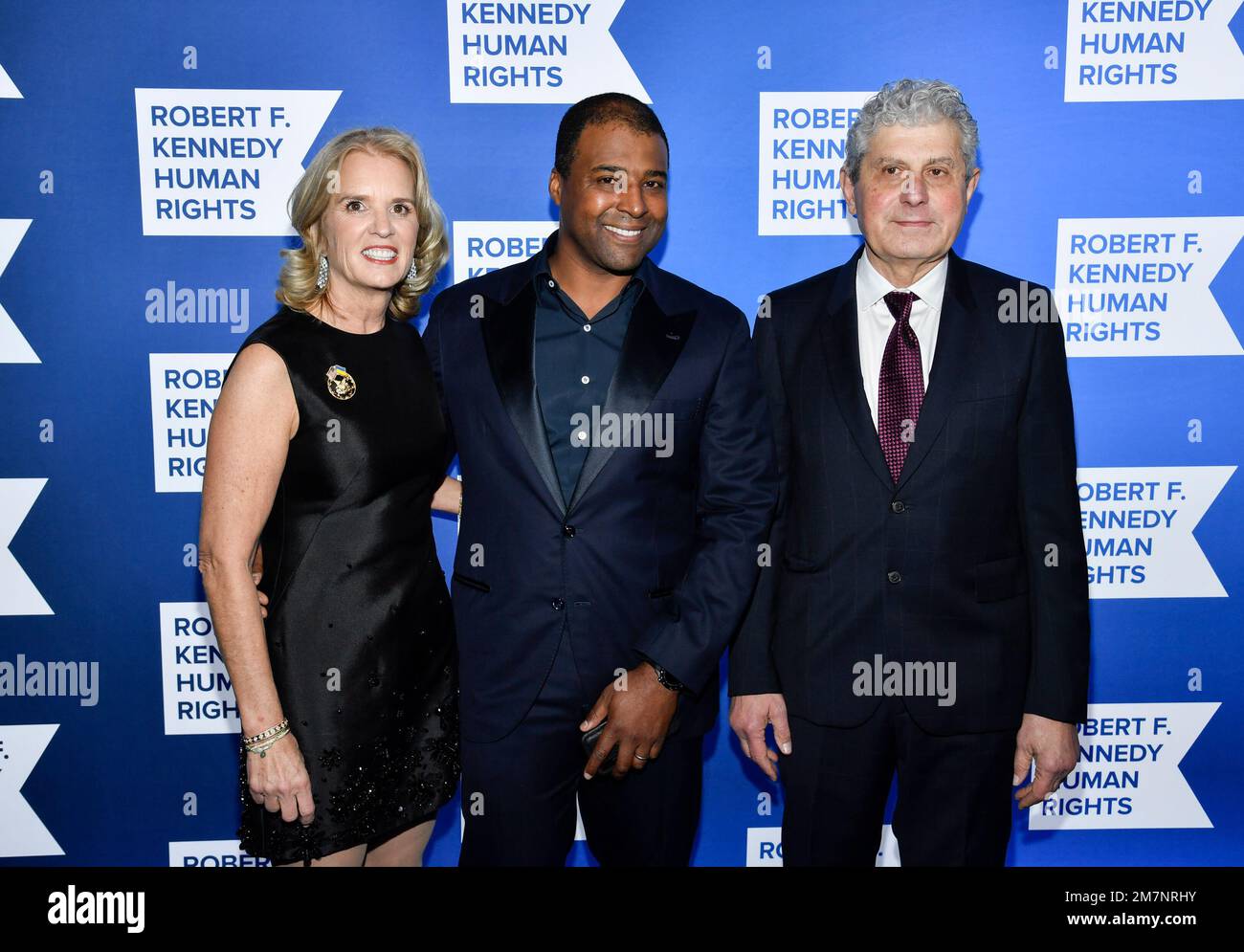 RFK Human Rights president Kerry Kennedy, left, poses with honorees Frank Baker and Michael ...