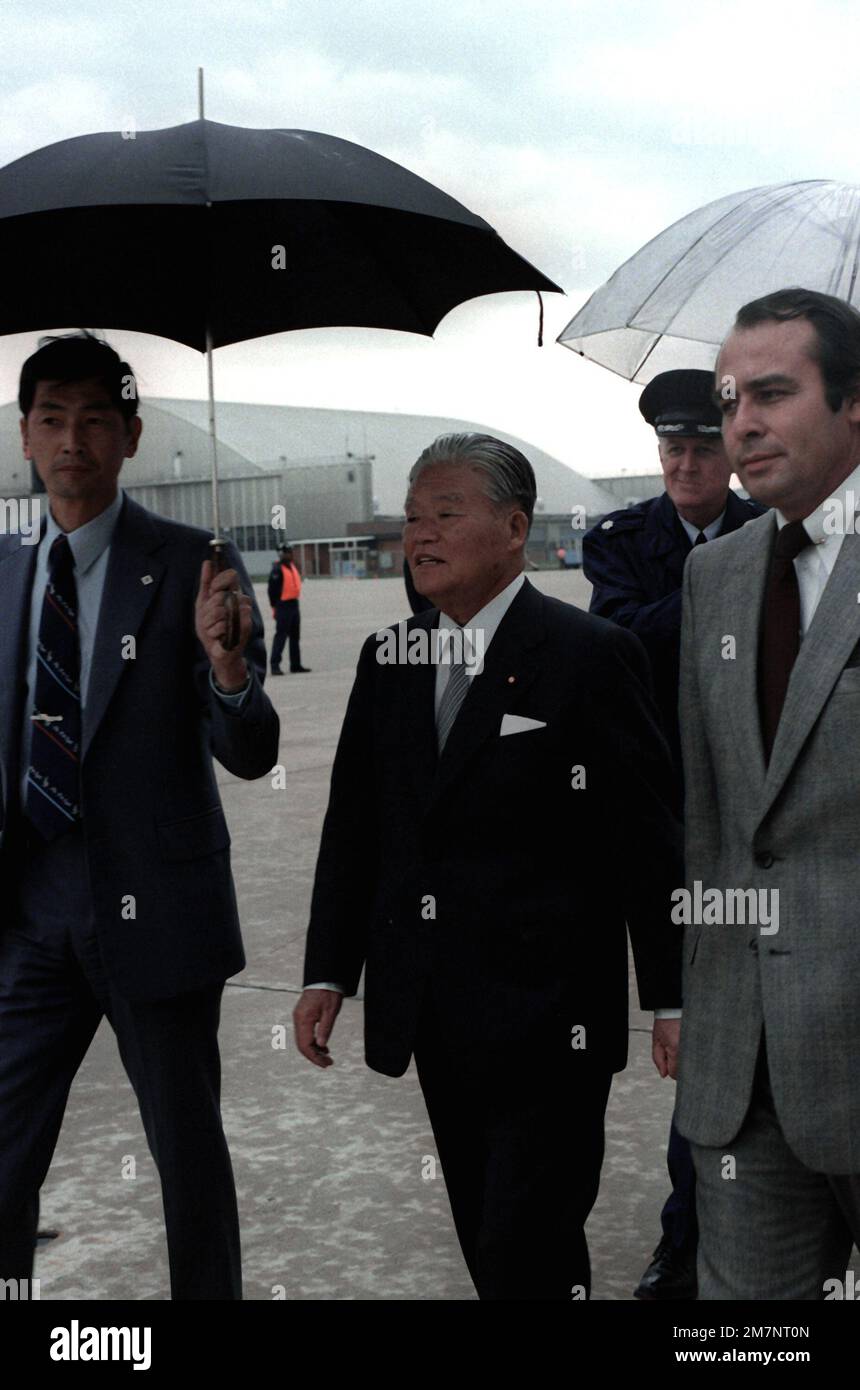 Prime Minister Masayoshi Ohira of Japan is welcomed upon his arrival in ...
