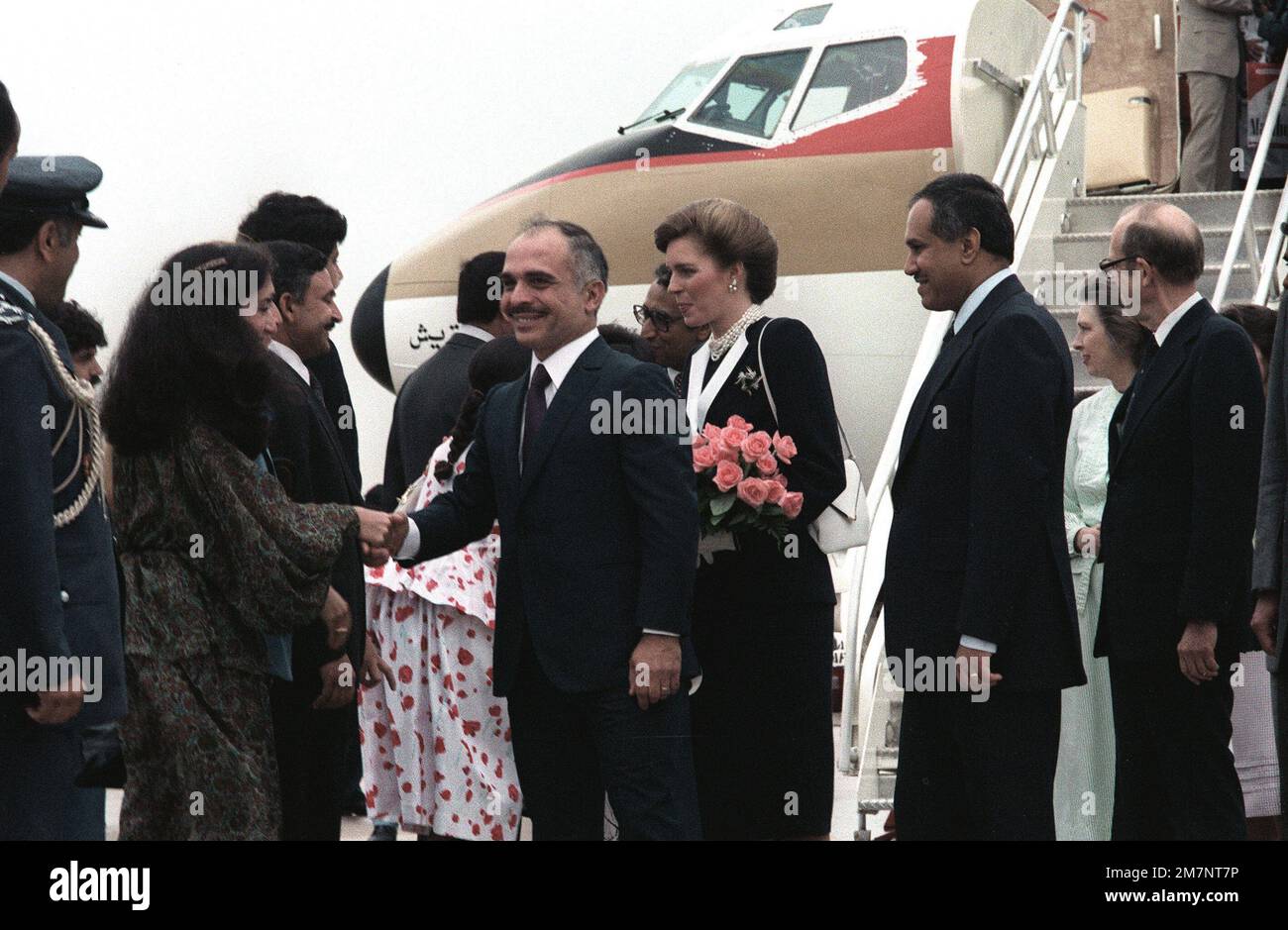 King and Queen Hussein Bin-Talal of Jordan are welcomed upon their ...