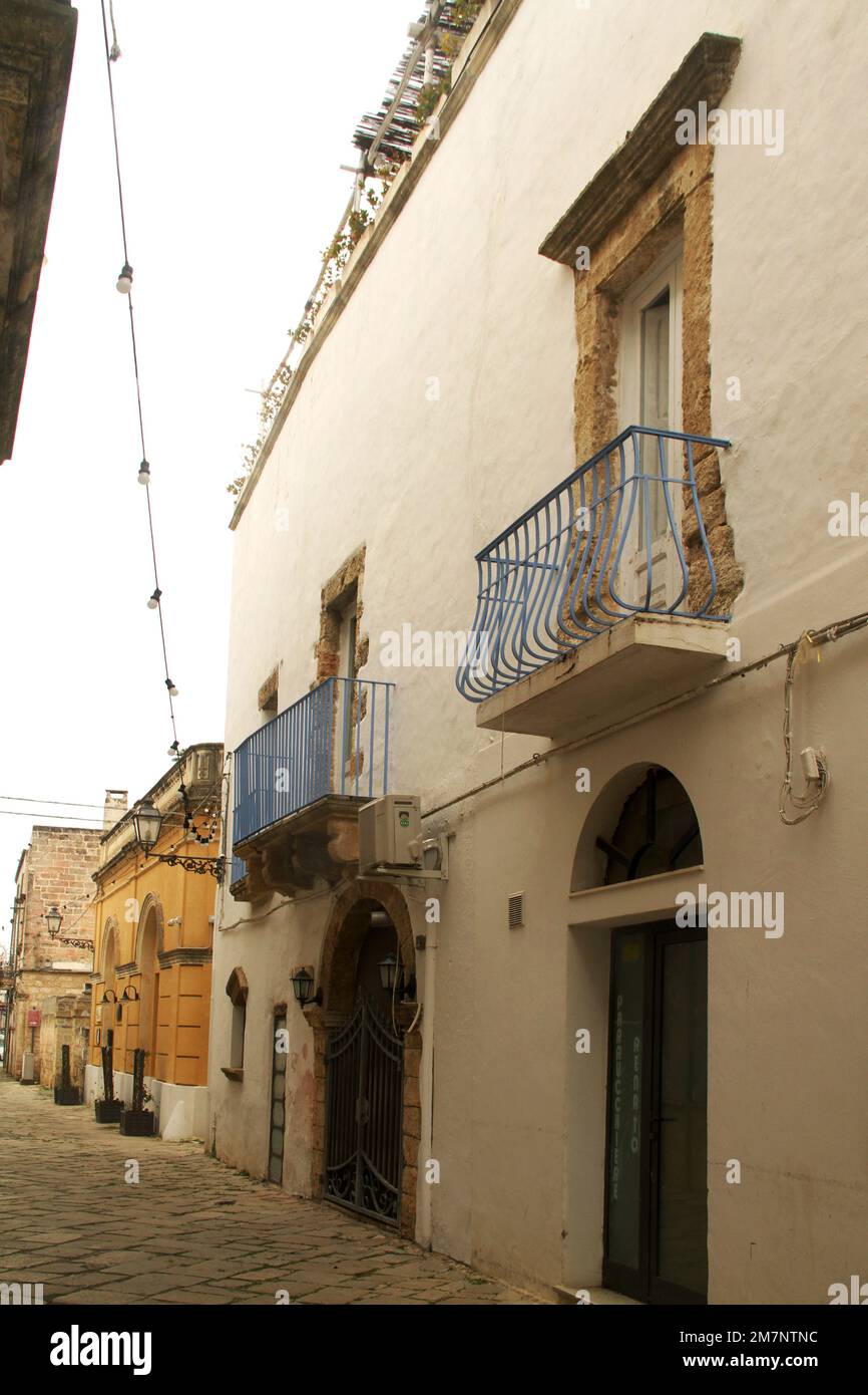 Buildings in the historical center of Racale, Italy Stock Photo - Alamy