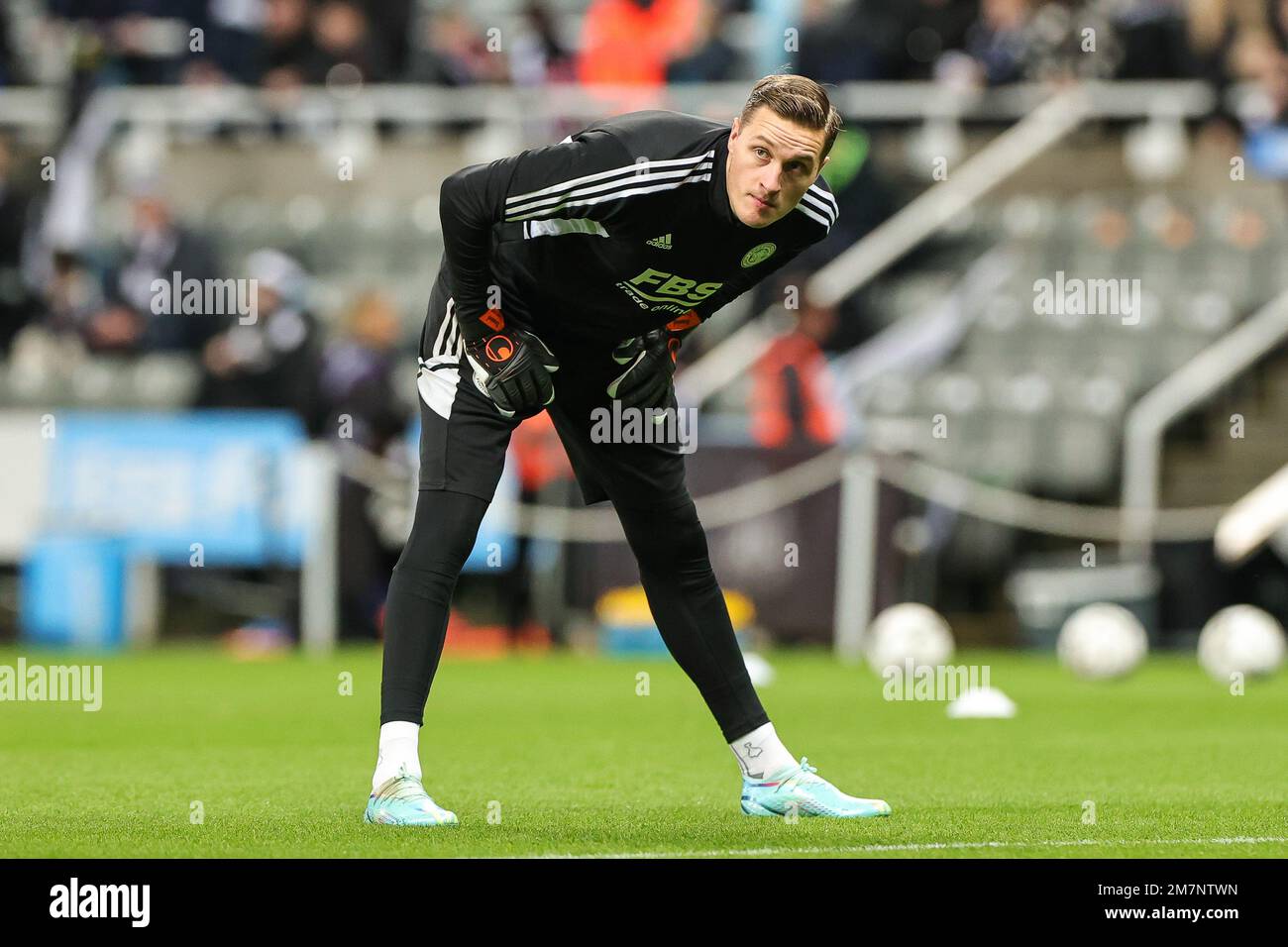 Daniel Iversen #31 of Leicester City during the pre-game warmup ahead ...