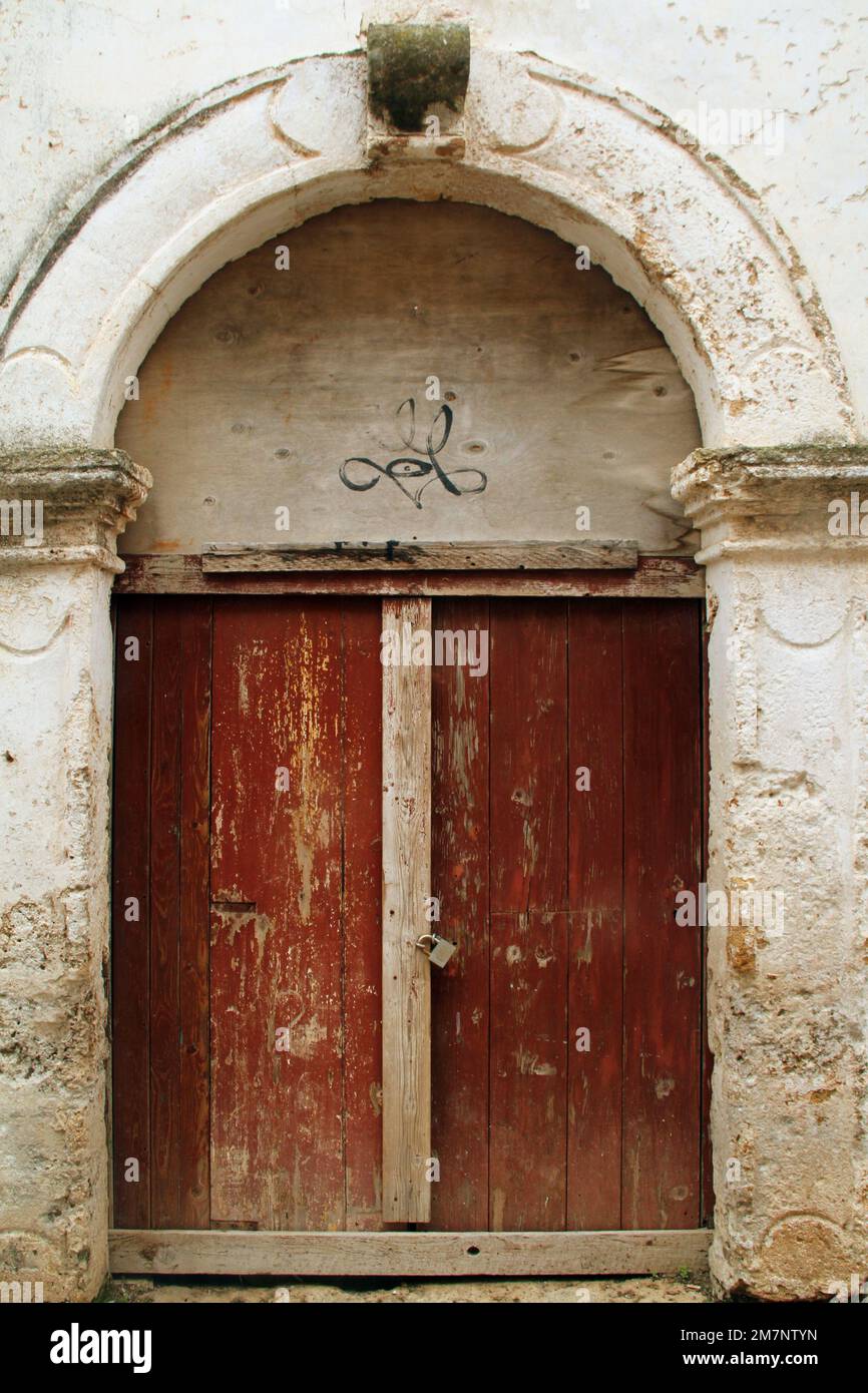 Architectural details in the historical center of Racale, Italy Stock ...