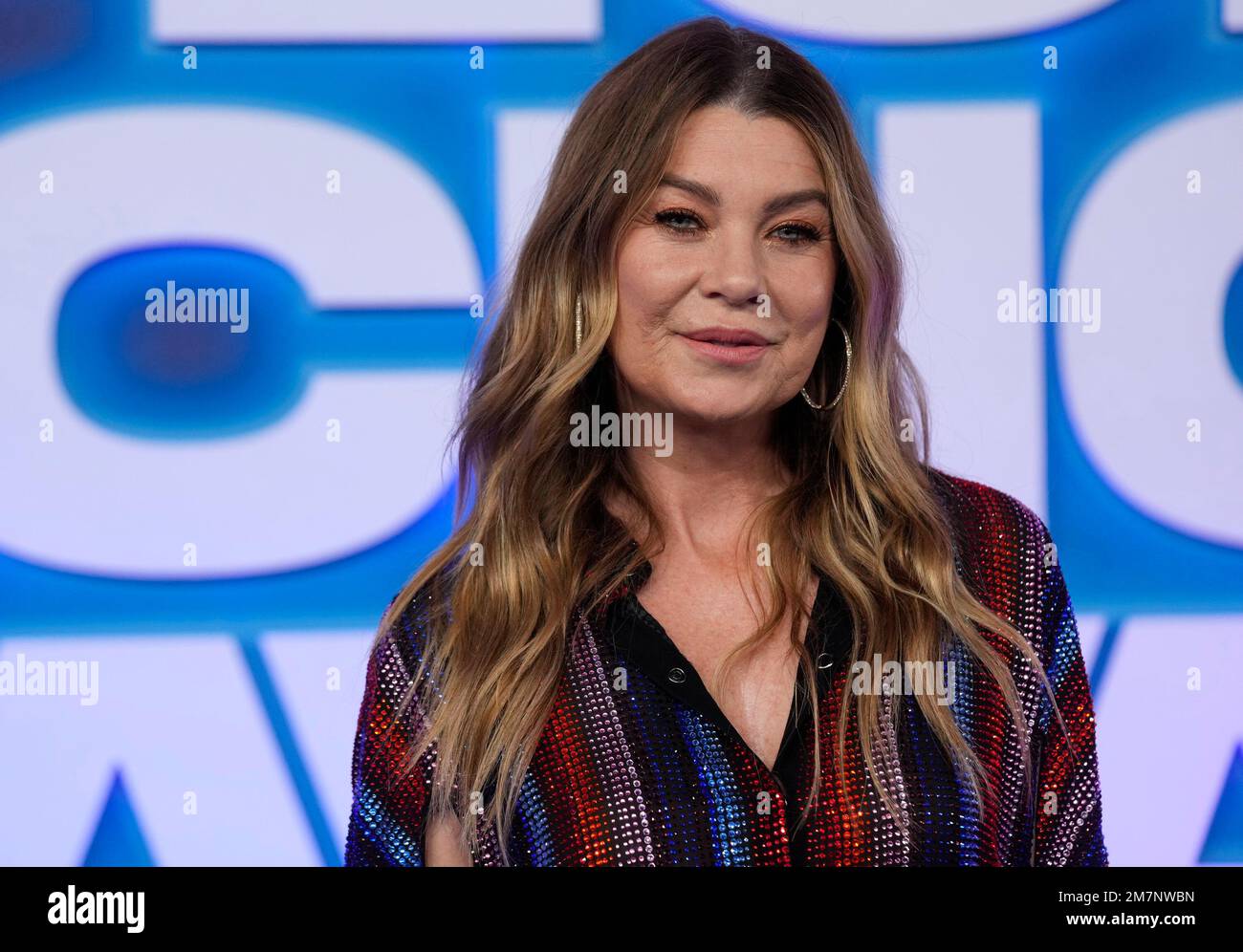 Ellen Pompeo arrives at the People's Choice Awards on Tuesday, Dec. 6 ...