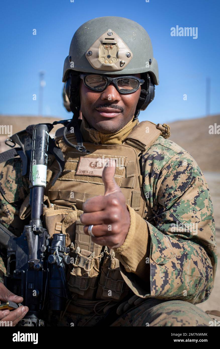 U.S. Marine Sgt. Jasper Gomes, an explosive ordnance disposal technician with 1st Explosive ...
