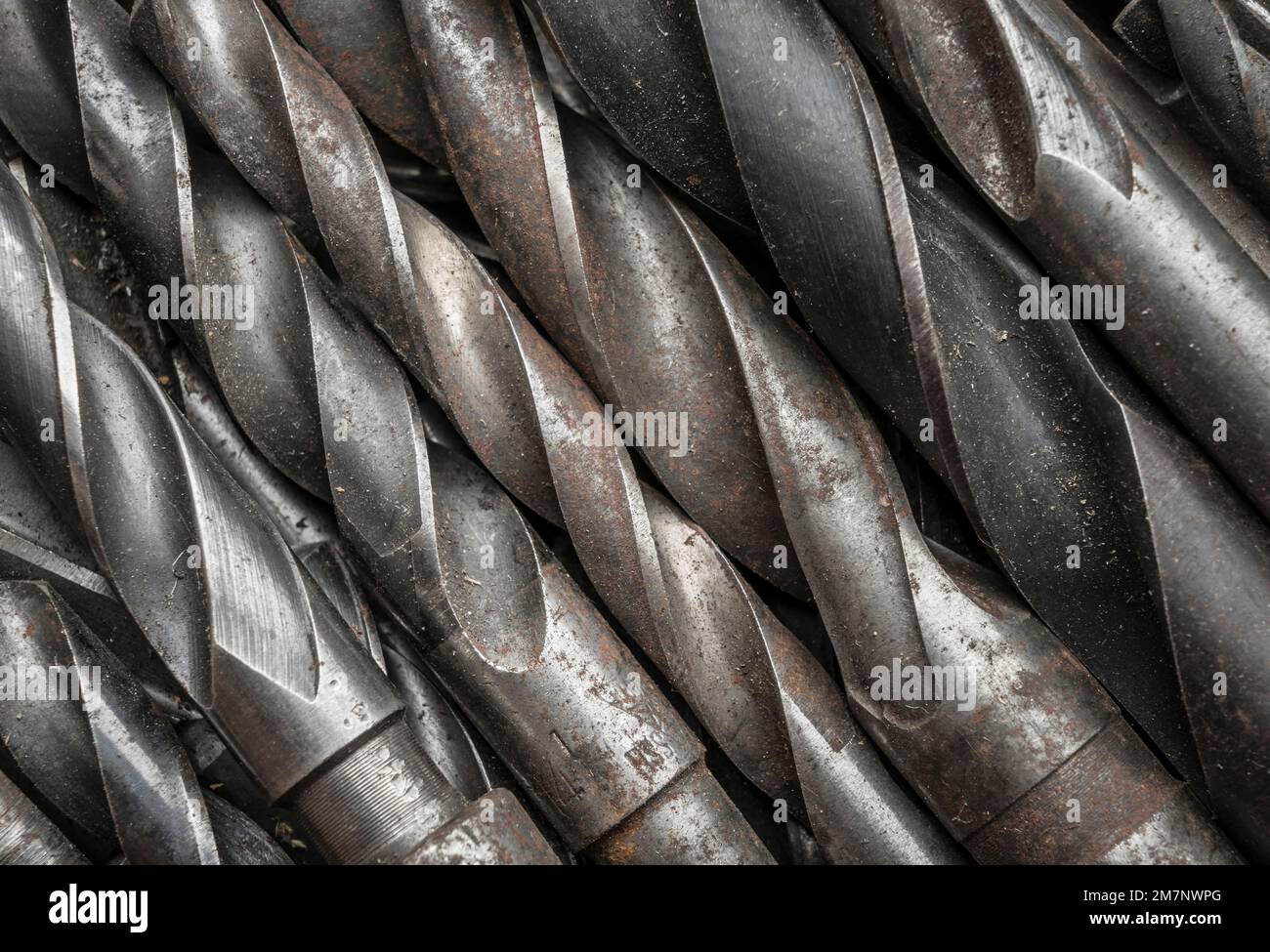 background pattern of used drilling tools Stock Photo - Alamy