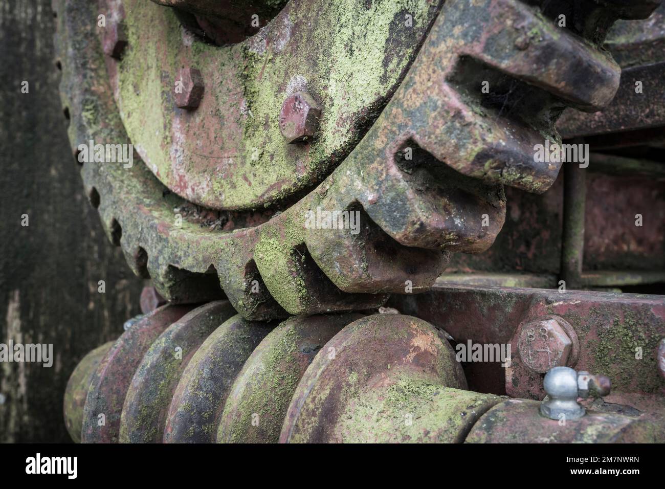 worm gearing of a historic machine Stock Photo - Alamy