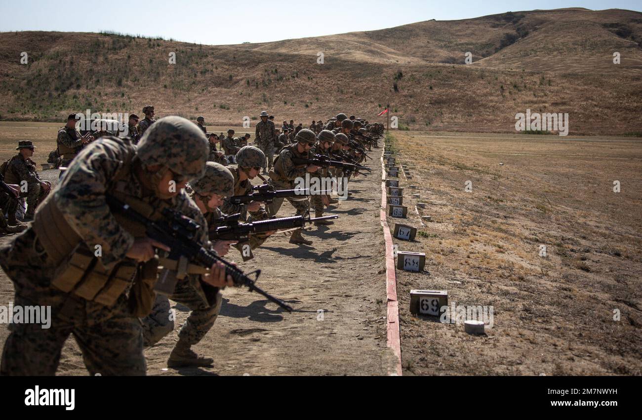 U.S. Marines assume the prone position during their annual rifle ...