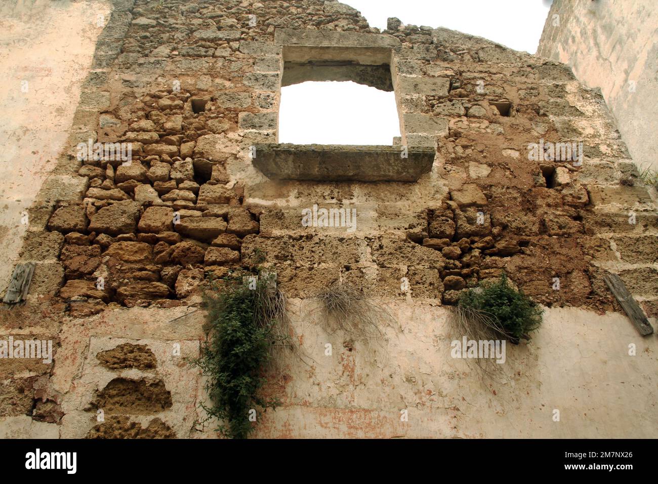 Racale, Italy. Ruins of Castello Baronale, a noble palace built in the ...