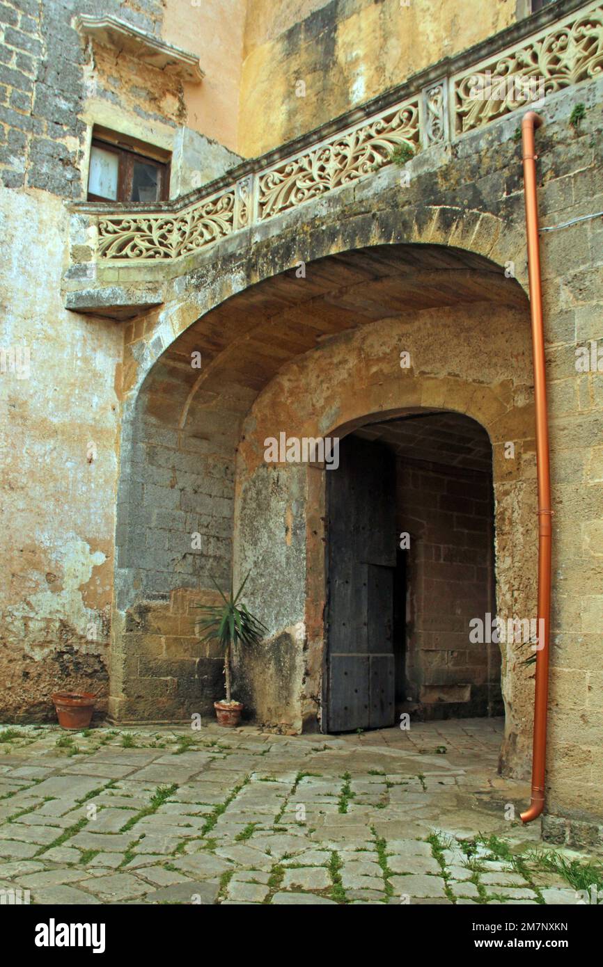Racale, Italy. Castello Baronale, a noble palace built in the 14th ...