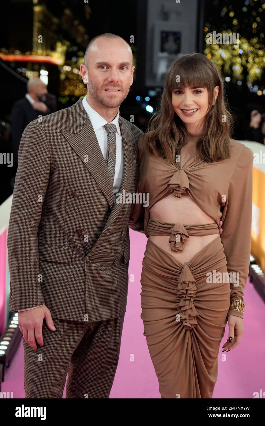 Lily Collins and her husband, US film director Charlie McDowell arrive ...