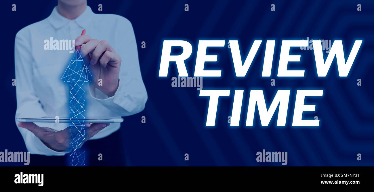 Writing displaying text Review Time. Business concept situation or ...