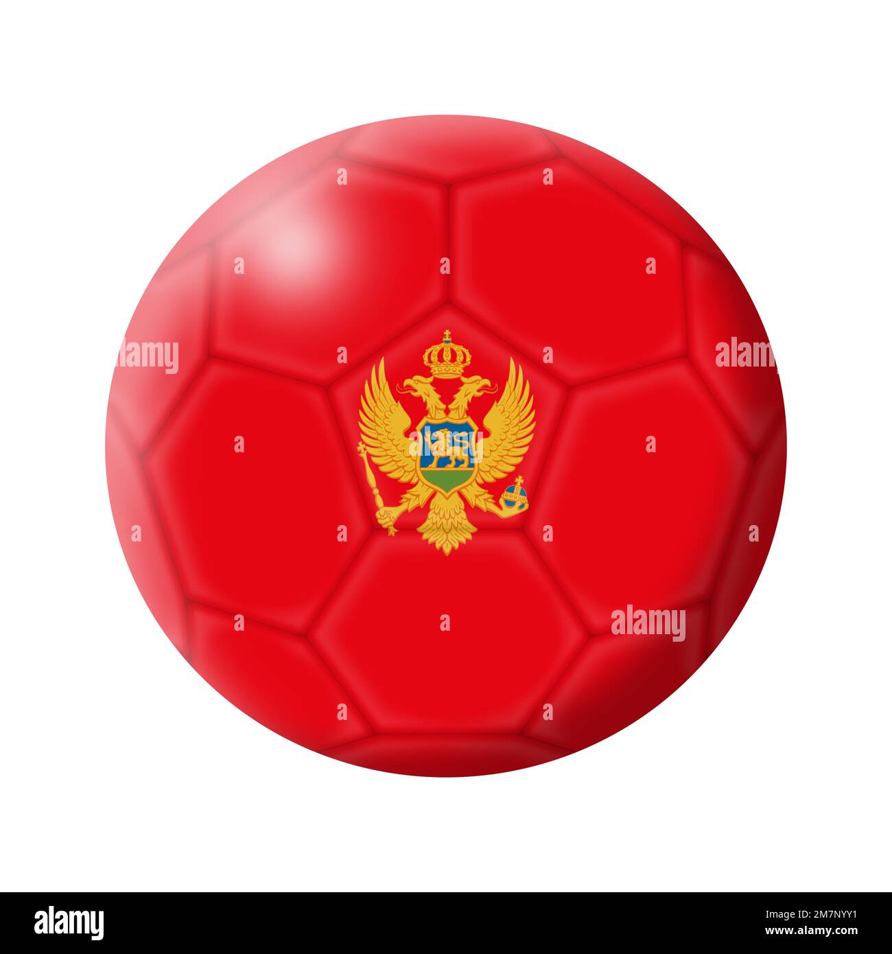 Montenegro soccer ball football 3d illustration with clipping path ...
