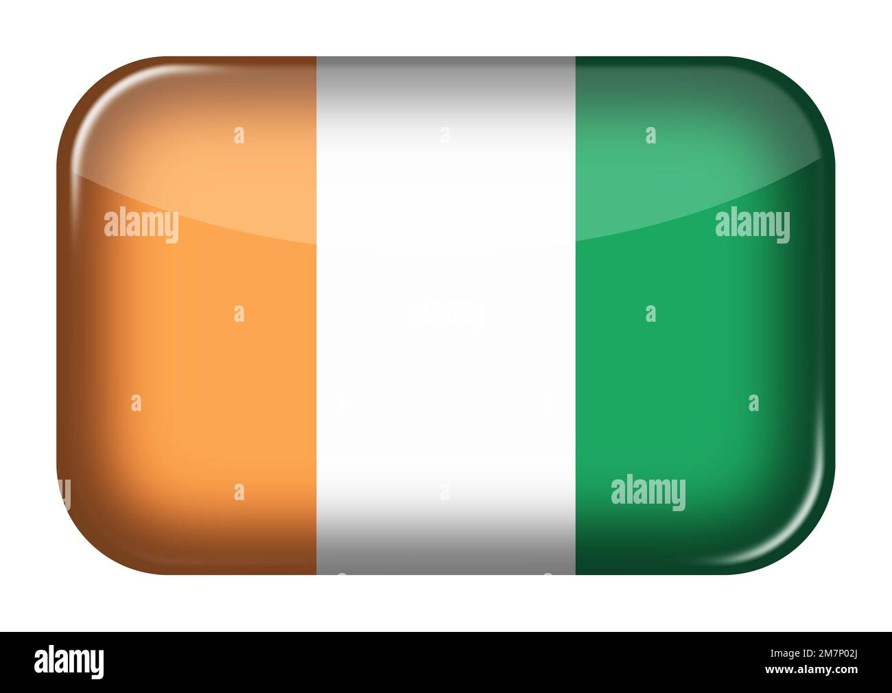 Ivory Coast web icon rectangle button with clipping path 3d illustration Stock Photo - Alamy