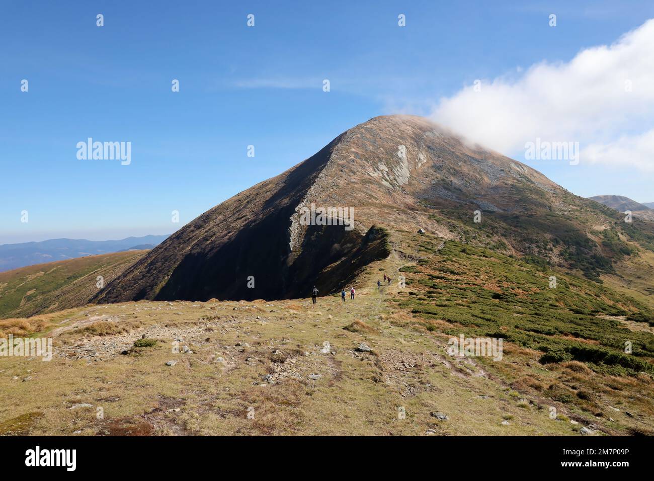 CARPATHIAN MOUNTAINS, UKRAINE - OCTOBER 8, 2022 Mount Hoverla ...