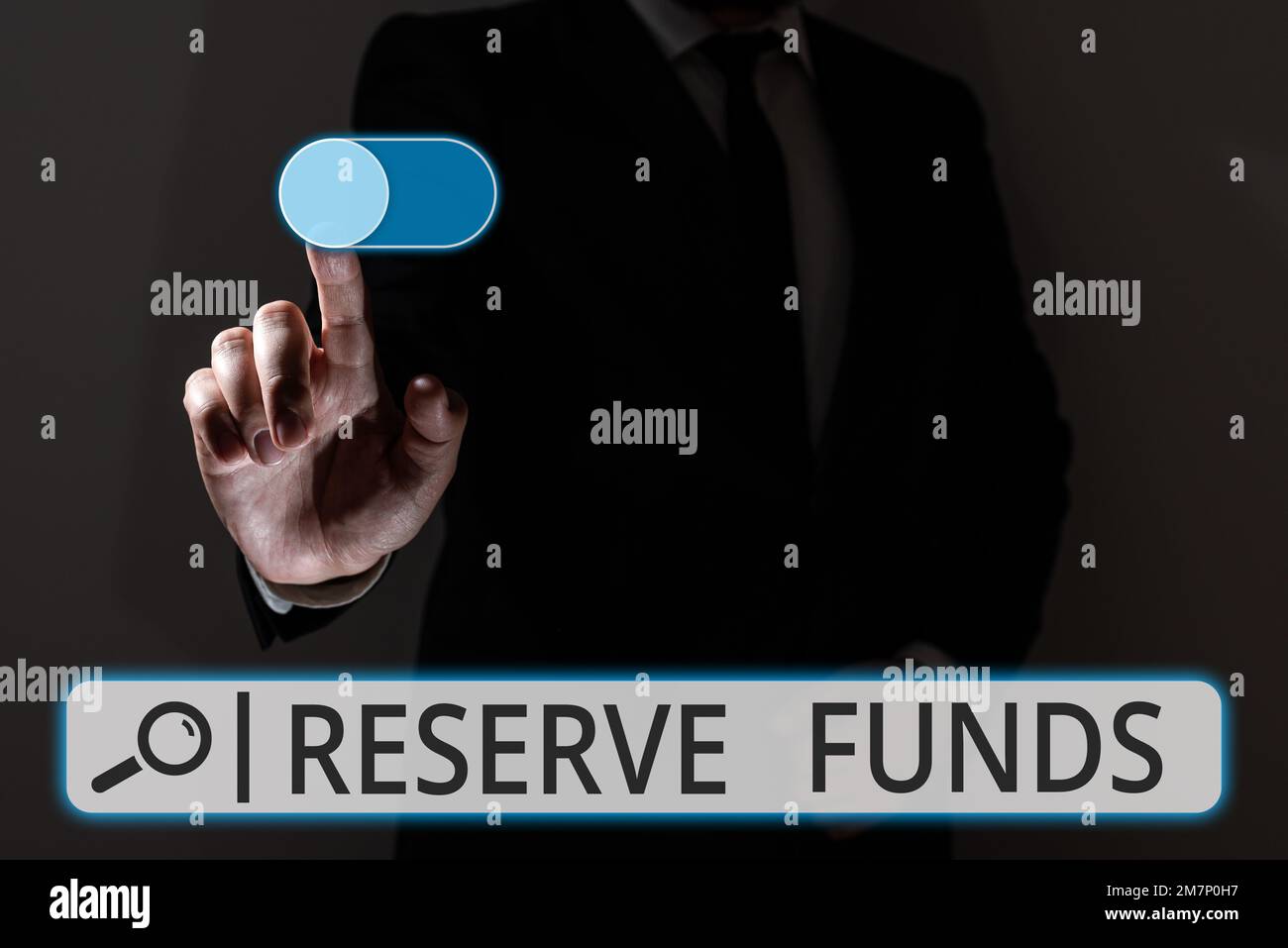 Hand writing sign Reserve Funds. Business idea money released from bank ...